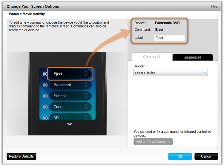 Customize Remote Screen